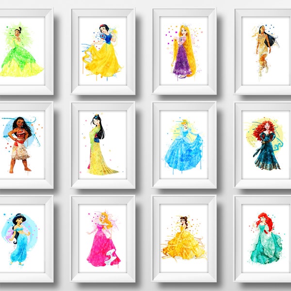 Princess Watercolor - Etsy