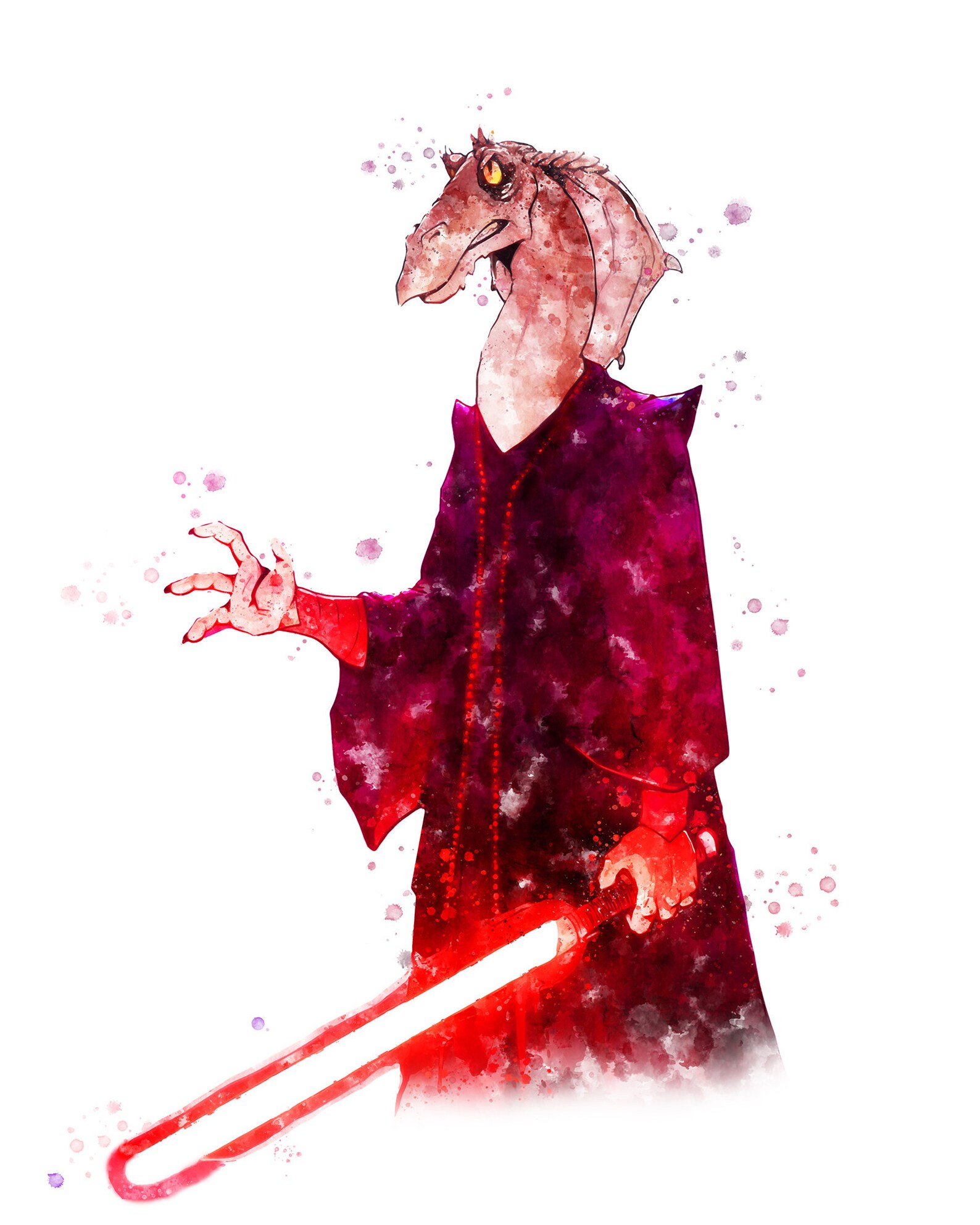 Star Wars Jar Jar Binks Watercolor Print Artwork Jar Jar - Etsy