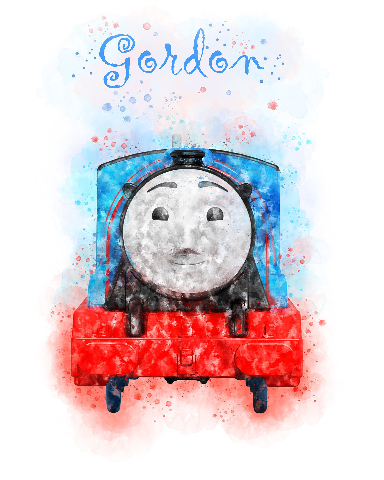 Gordon the Train Watercolor Print Thomas the Train Printables - Etsy