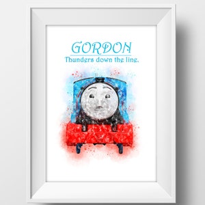 Thomas and Friends Poster Gordon Watercolor Print Thomas Adventures ...