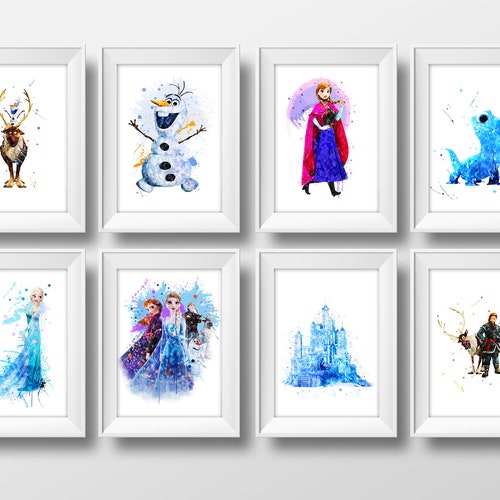 Frozen 2 Watercolor Art Print Set6 Printable Poster Princess - Etsy