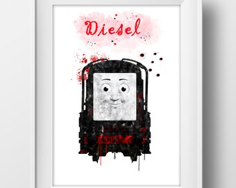 Thomas and Friends Watercolor Art Print Thomas Poster Tank - Etsy