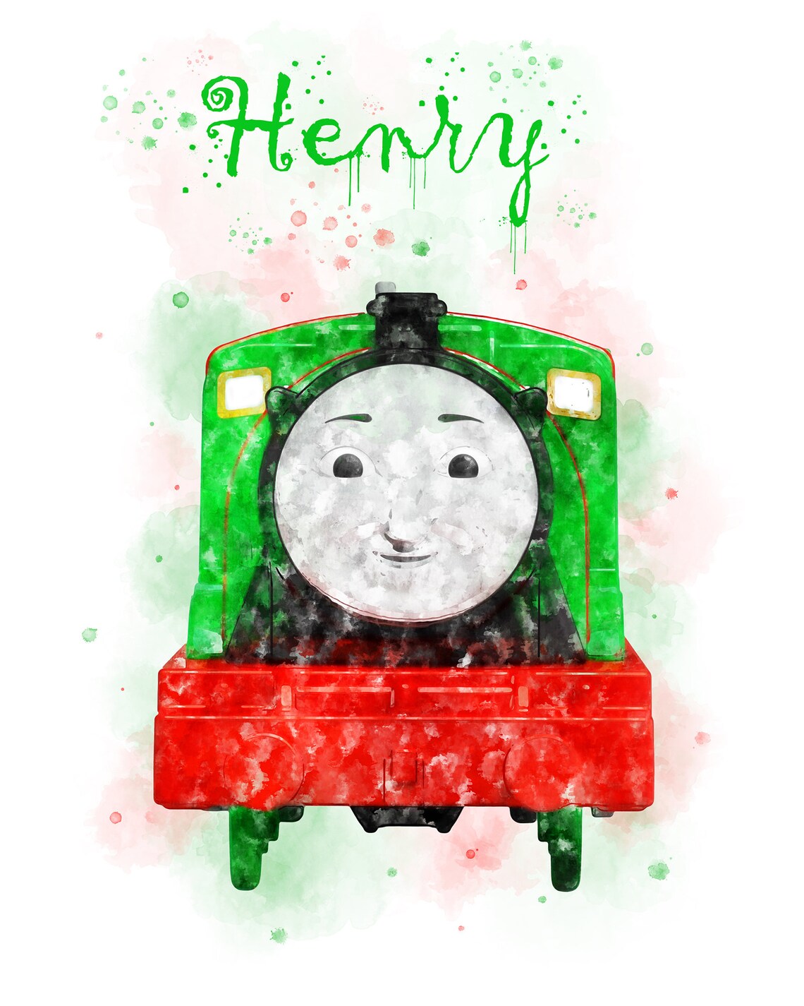 Thomas and Friends Henry Watercolor Print Kids Room Wall Decor | Etsy