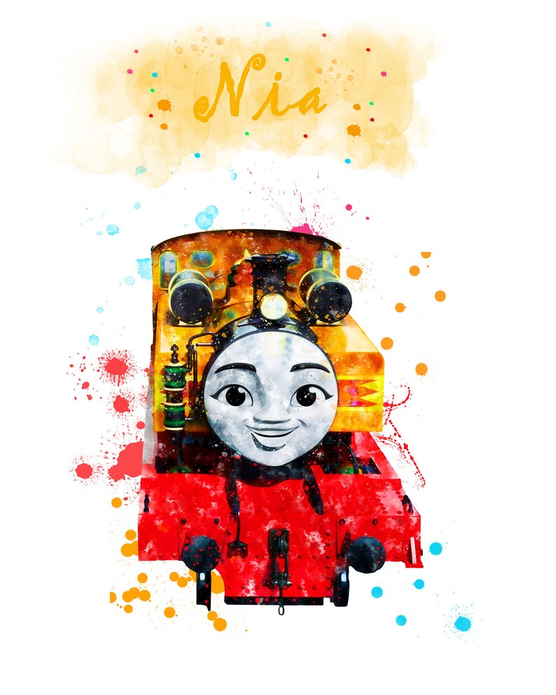 Nia Thomas and Friends Watercolor Thomas the Train Printable - Etsy