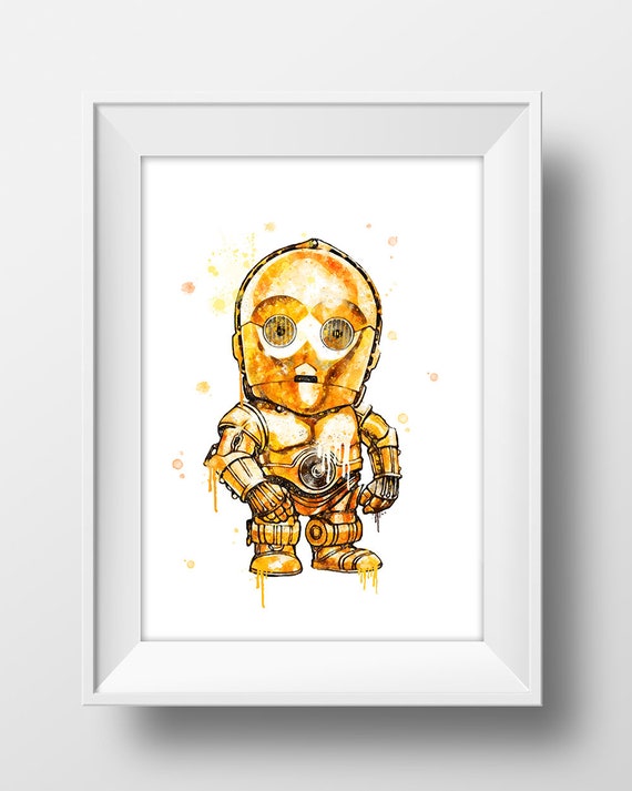 Star Wars C-3PO Poster Nursery Wall Decor C3PO Watercolor | Etsy