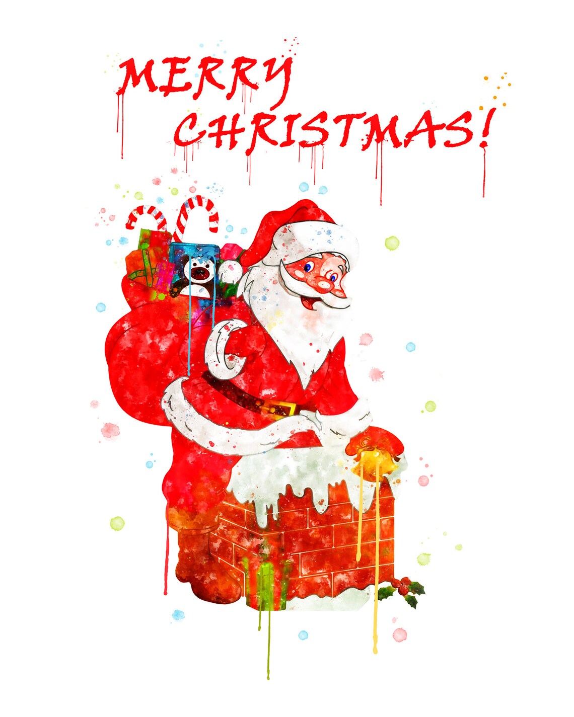 Santa Print Printable Art Santa Claus Poster Christmas Vintage - Etsy