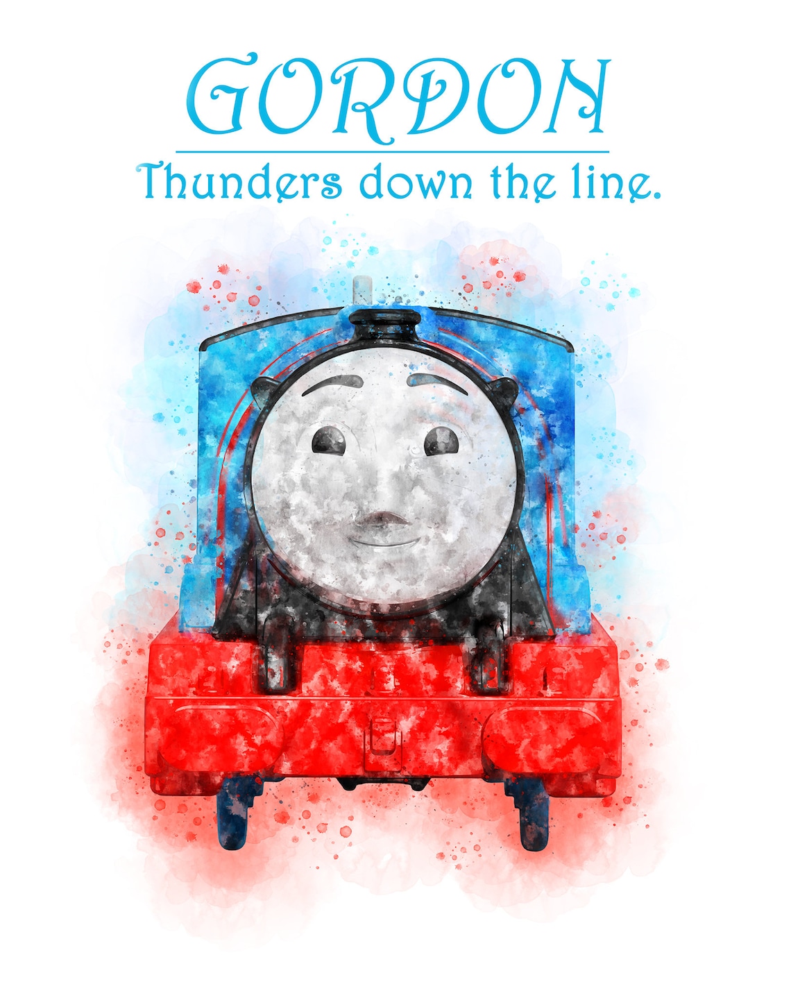 Thomas and Friends Poster Gordon Watercolor Print Thomas | Etsy