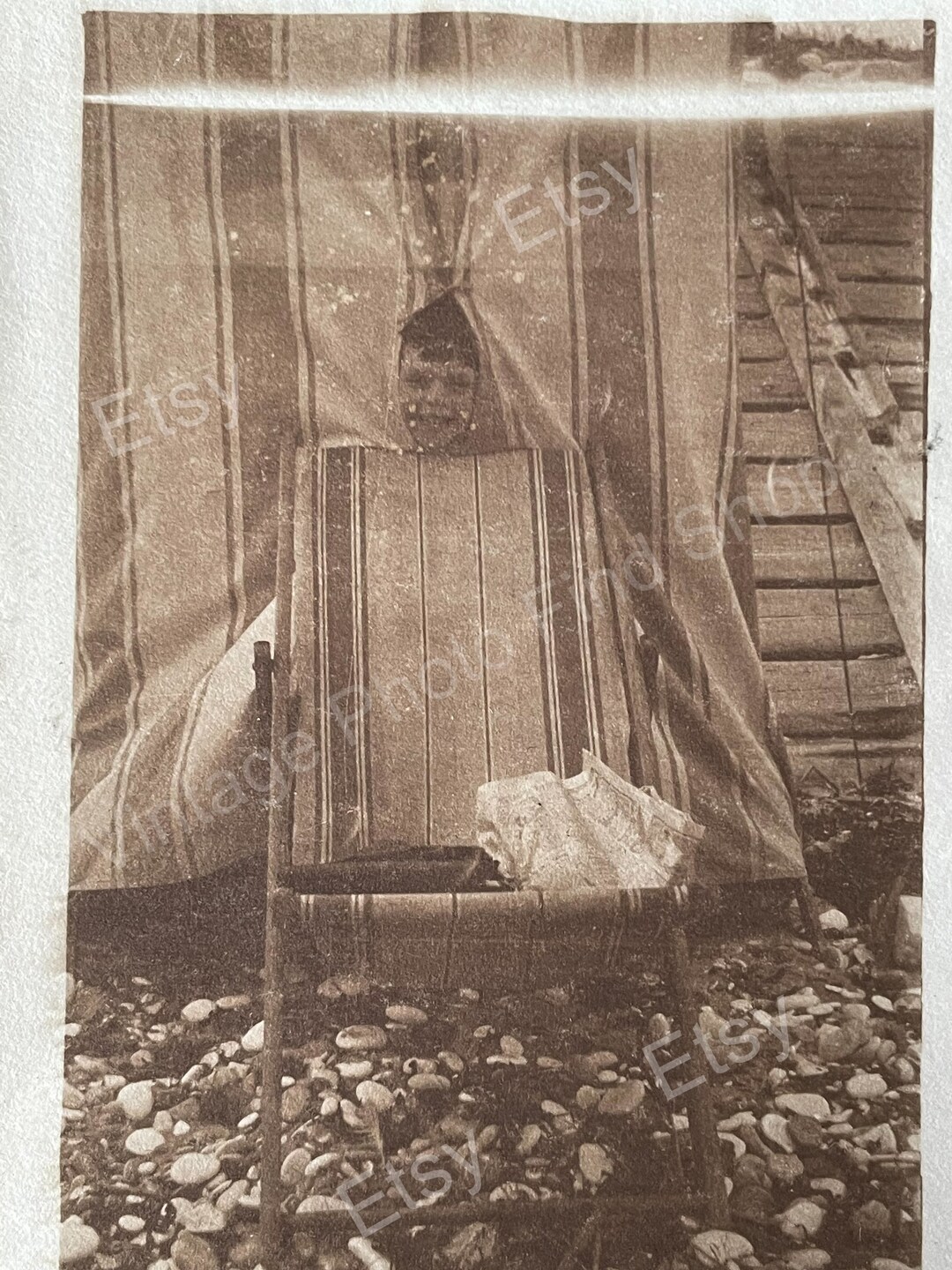 Original Antique Photograph: cheeky Boy Hiding Beach Tent - Etsy