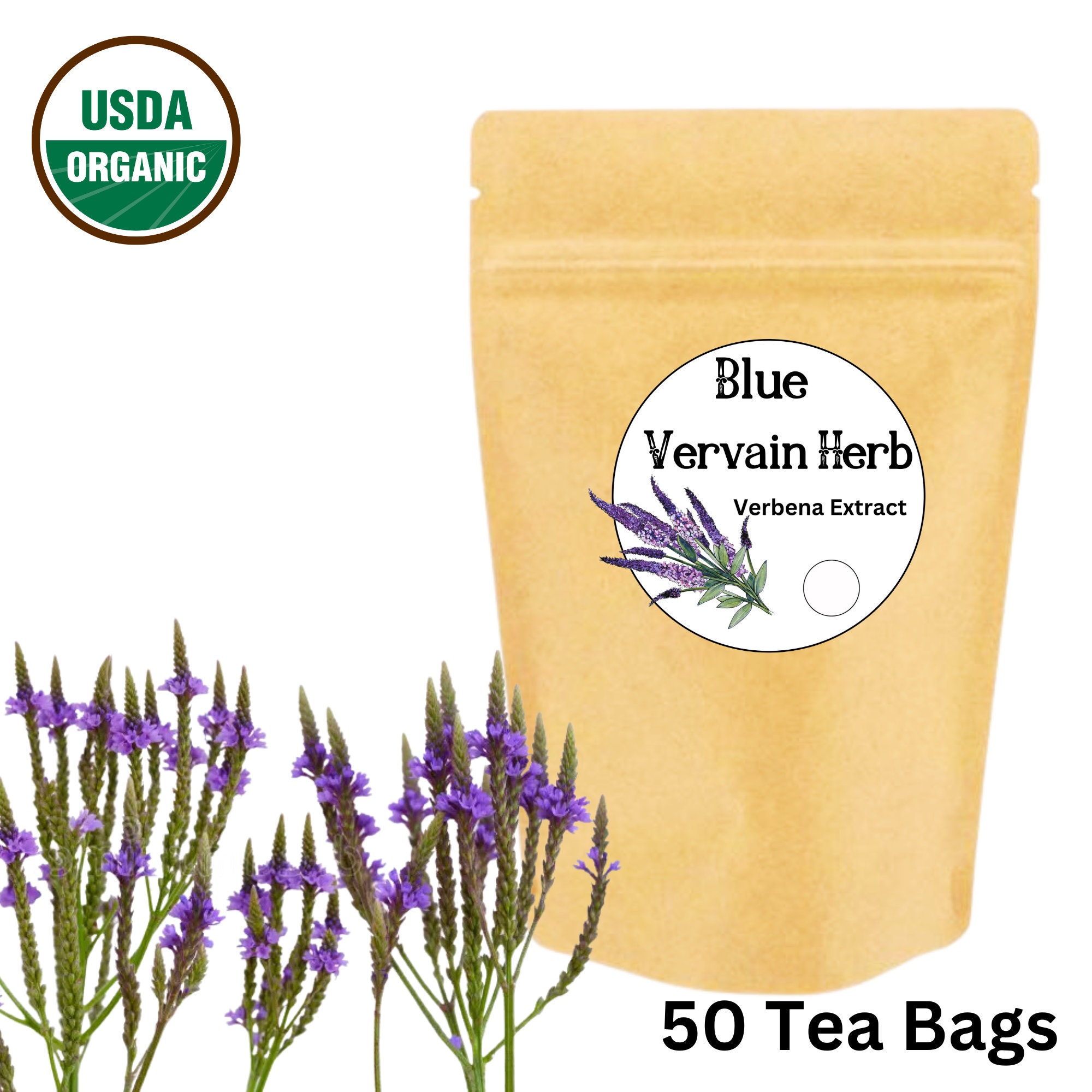 Jamaican Blue Vervain Extract Tea Bags Jumbo Tea Bags Verbena Hastata ...