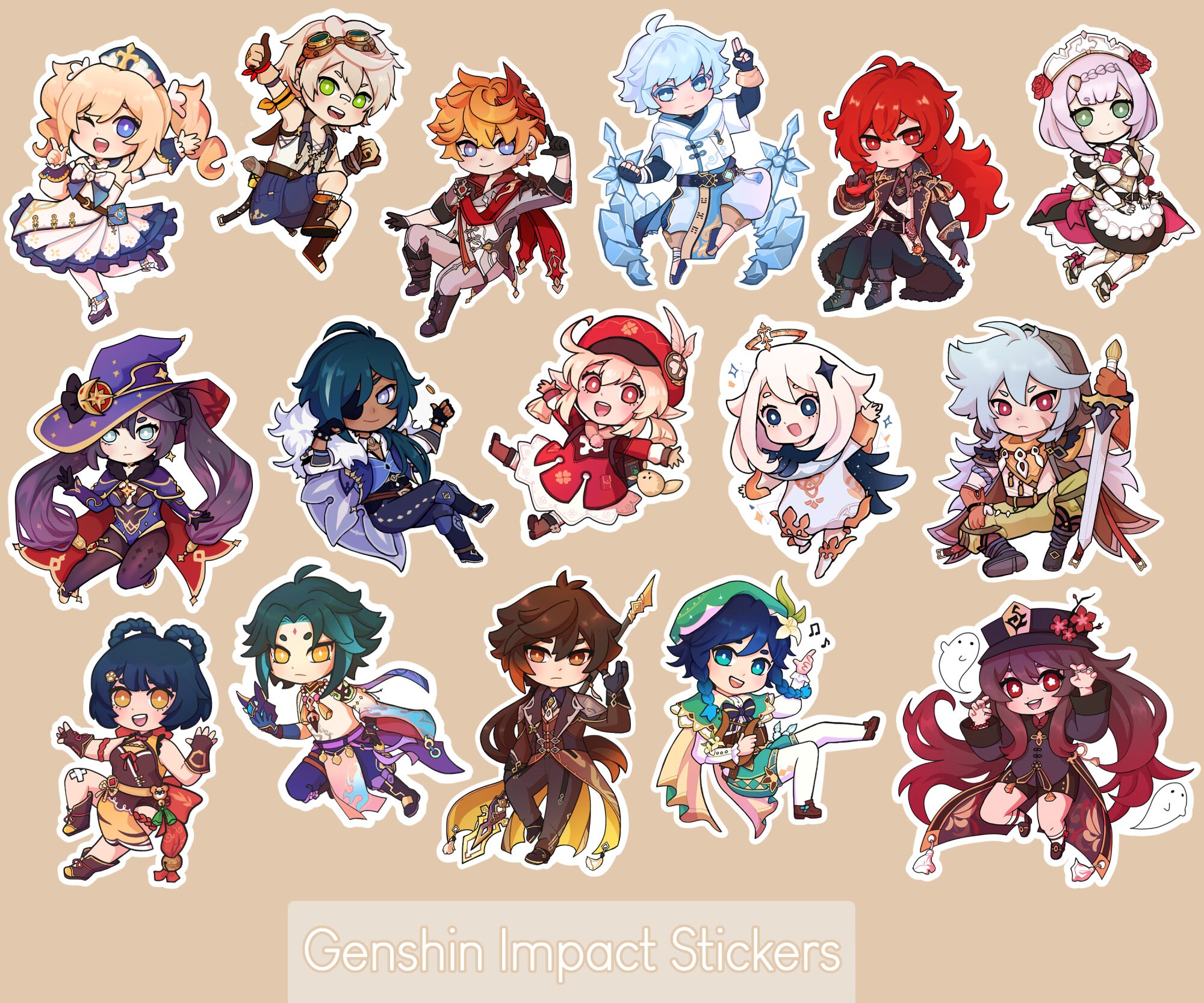 3-inch Genshin Impact Vinyl Sticker | Etsy