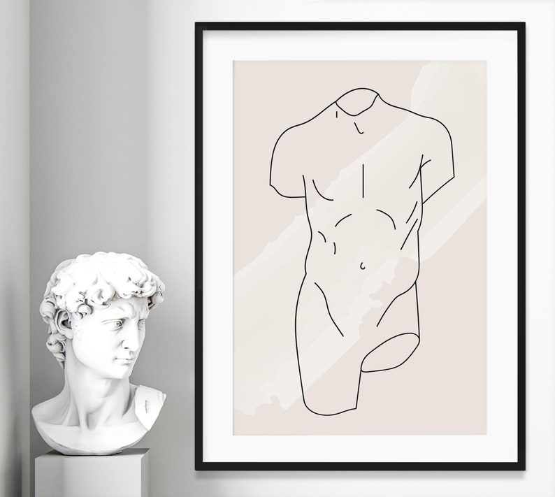Roman Statue Torso Print, Rome Statue, Print David, Digital Download ...