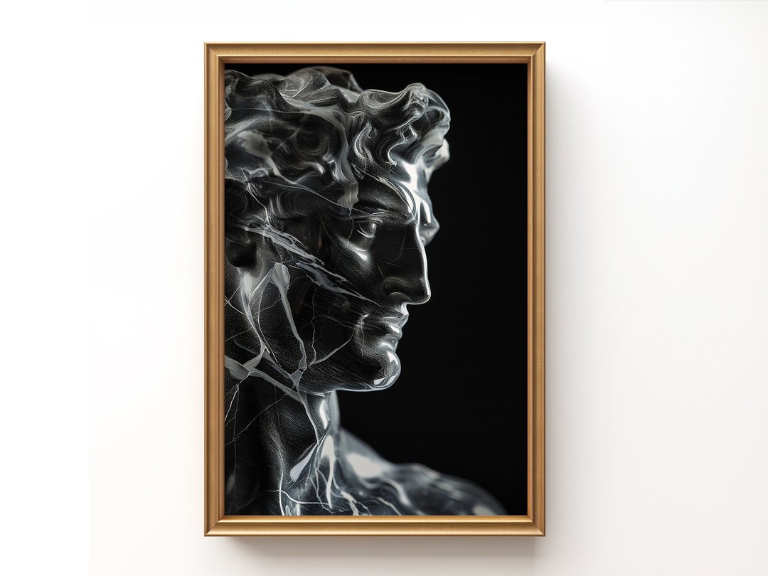 David Black Marble Statue | Black Aesthetic | Statue Bust | Marble ...