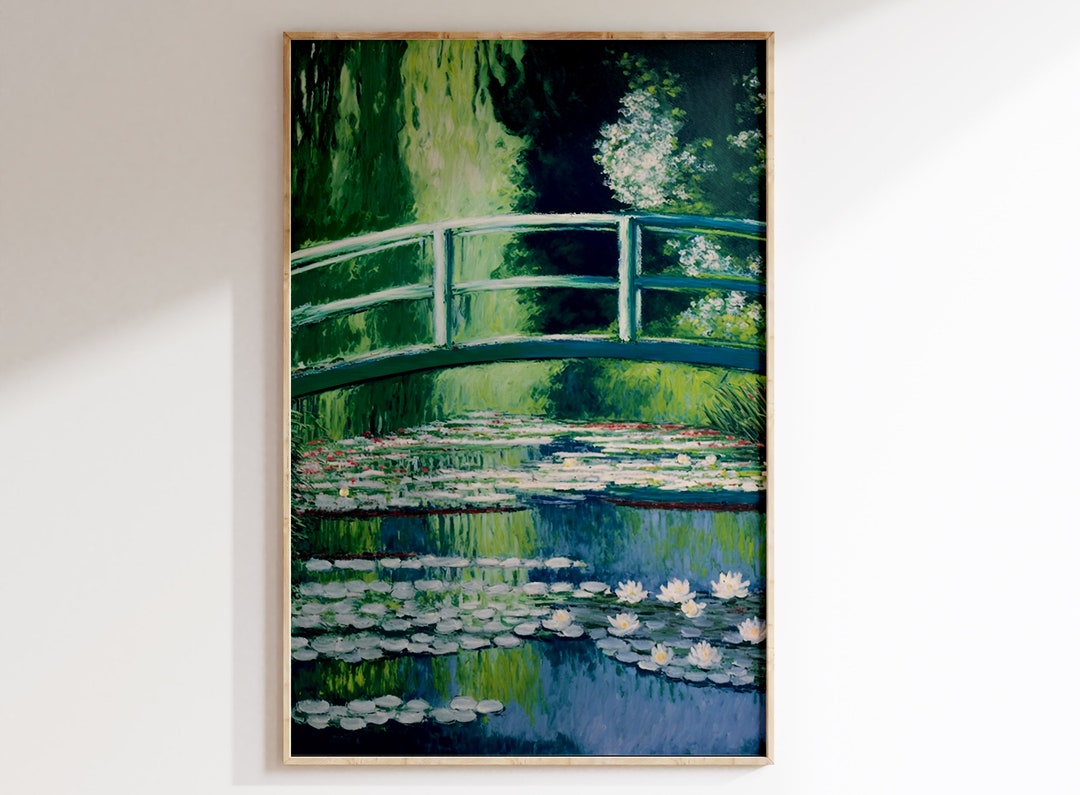 Claude Monet Printable, Water Lilies and a Bridge, Monet Print ...