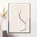 One Line Drawing Art Print Beige Neutral Tones Abstract Wall - Etsy