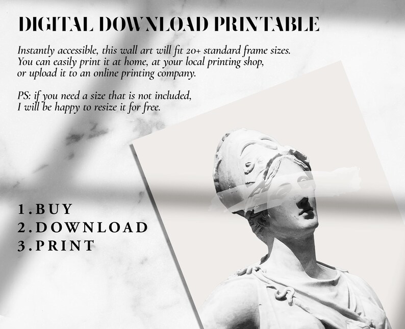 Athena Statue Print Greek Statue Print Athena Digital | Etsy