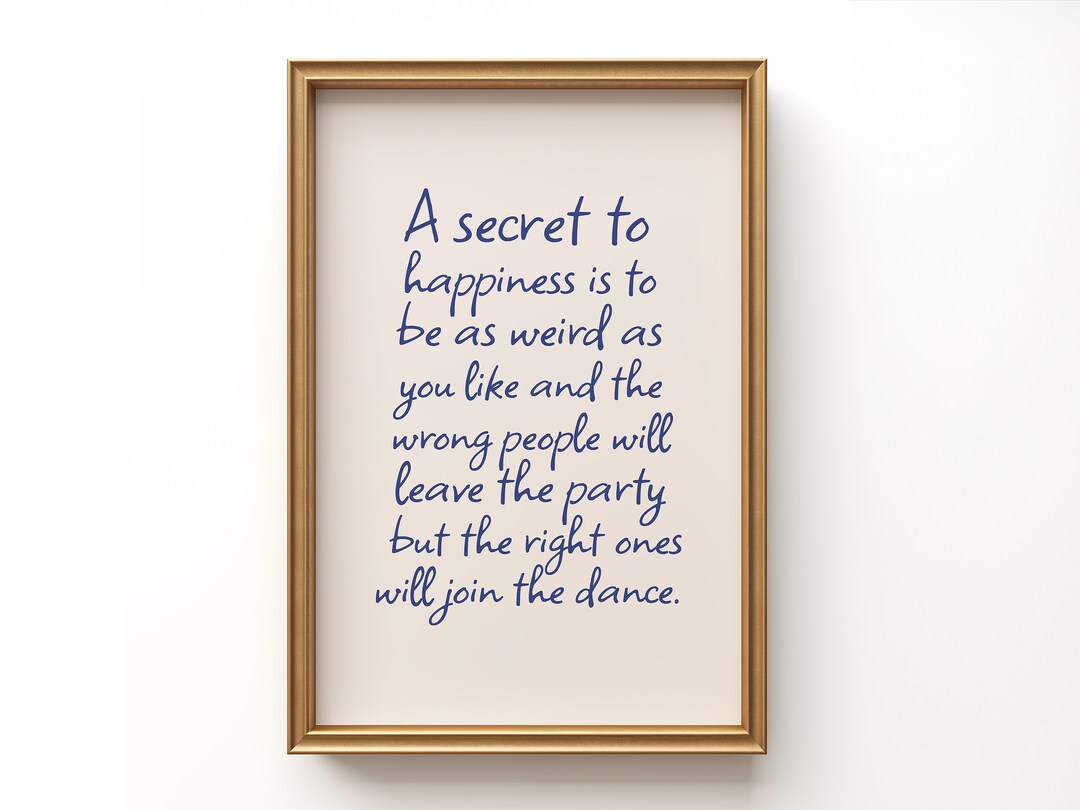 Happiness Quote Printable | Inspirational Typography Wall Art (digital ...