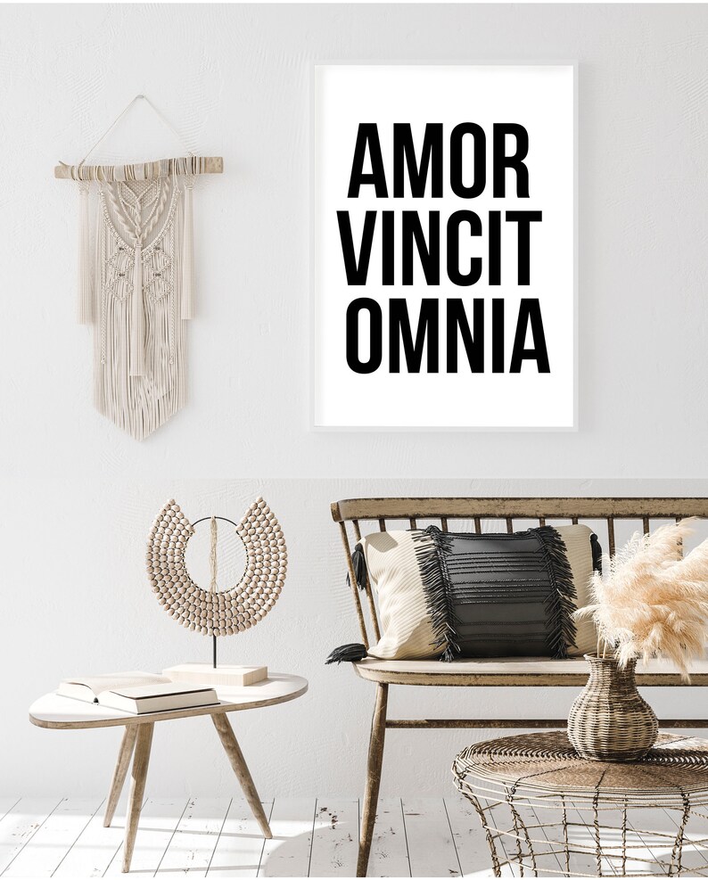 Amor Vincit Omnia Love Conquers All Wall Art Instant | Etsy