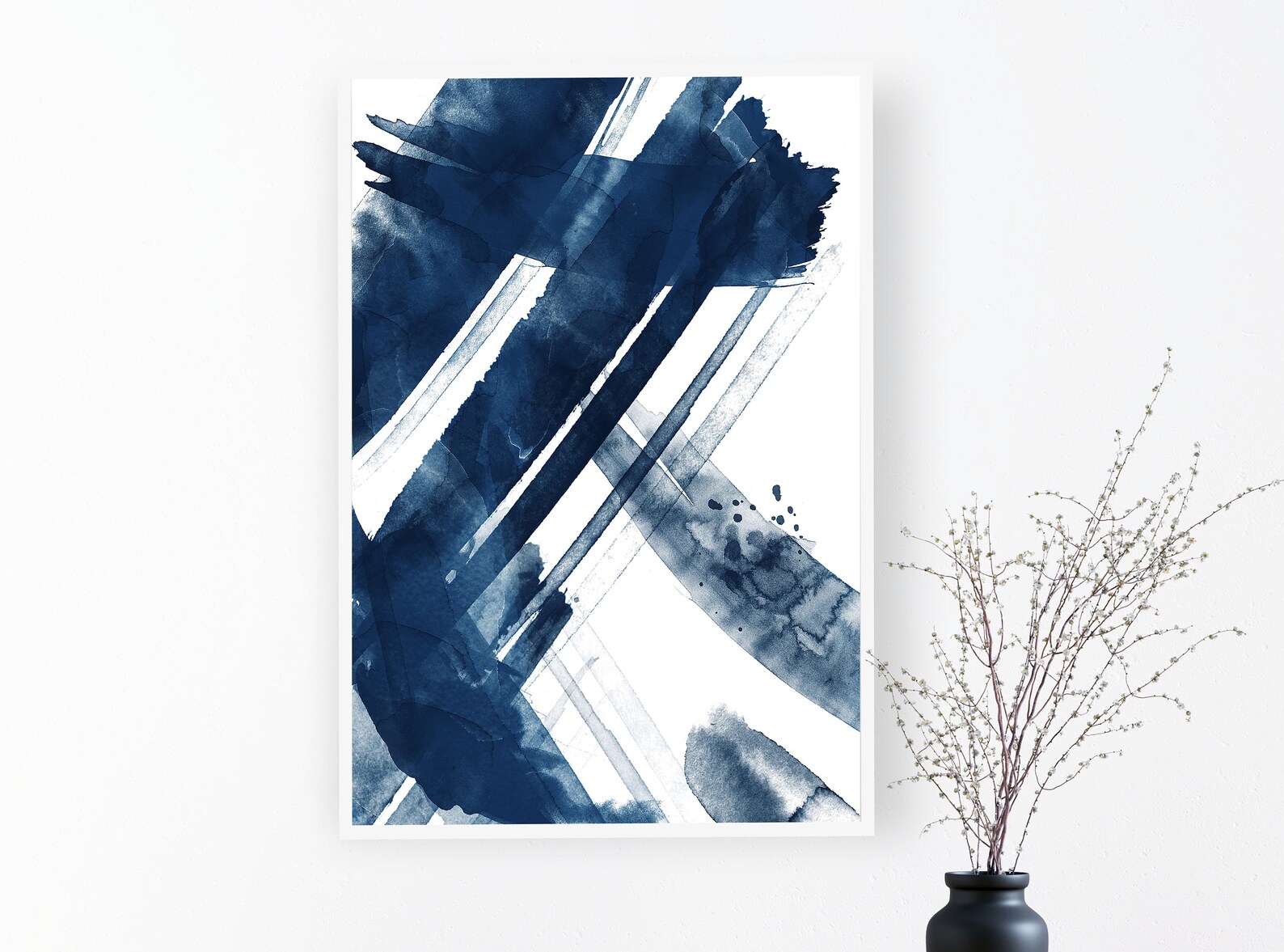 Abstract Print Blue Watercolor Printable Wall Art Digital - Etsy