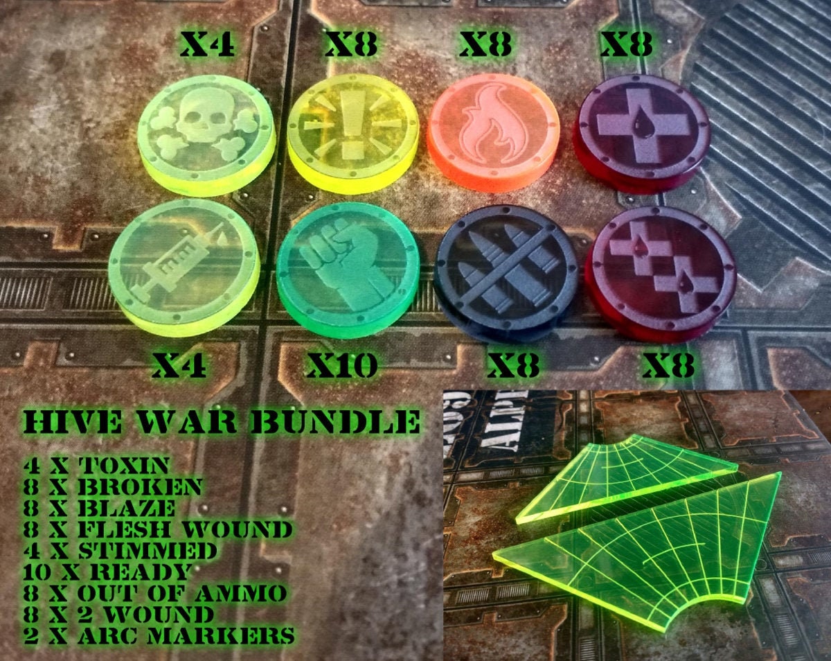 Hive War Token Set (58 Tokens + 2 Arcs) - Laser Cut - Etsy