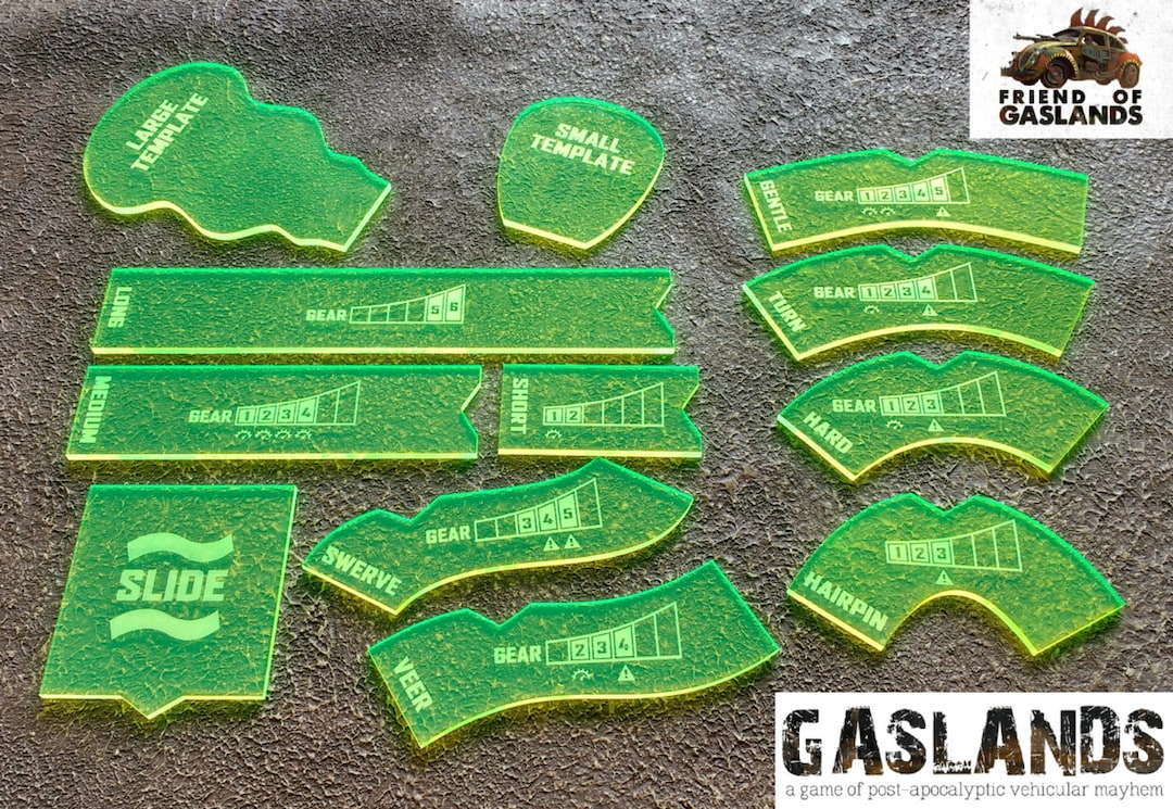 Gaslands Maneuver Template Set - Etsy UK