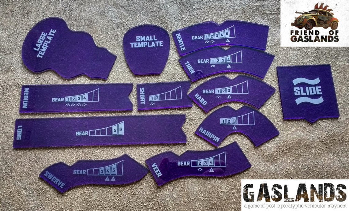 28mm Scale Gaslands Maneuver Template Set - Etsy UK