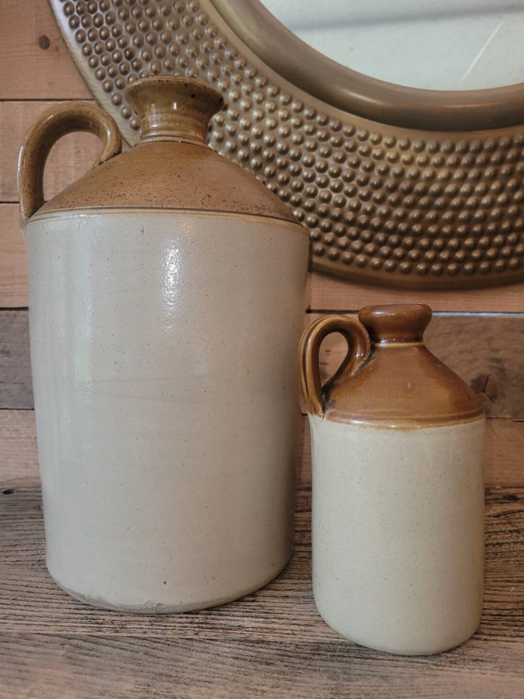 Pair of Pottery Jugs With Handles - Etsy