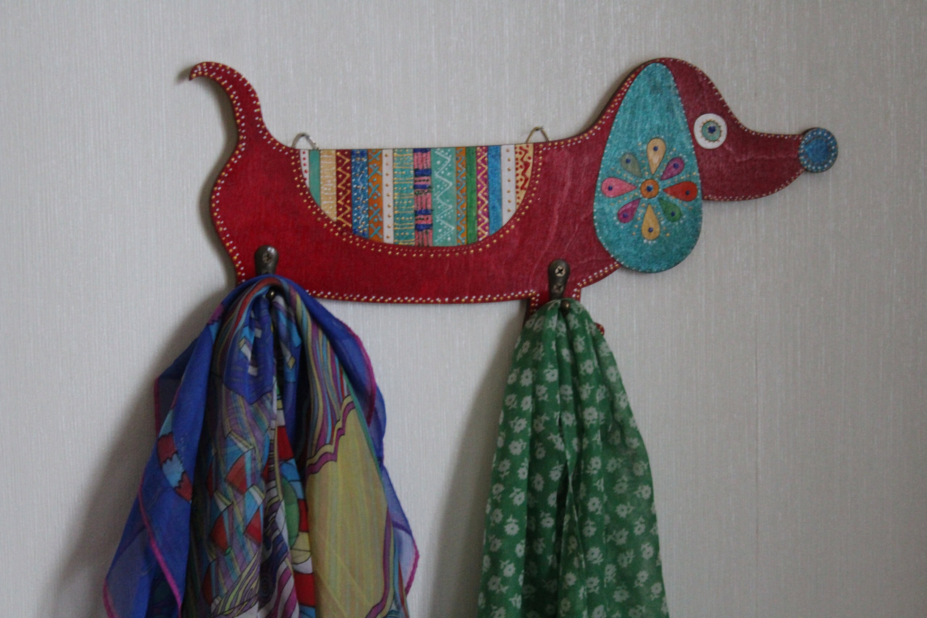 A Dog Shaped Wooden Wall Hook - Etsy UK