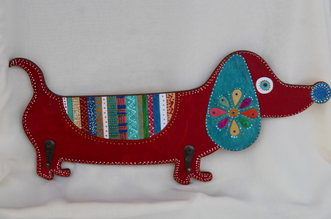 A Dog Shaped Wooden Wall Hook - Etsy UK