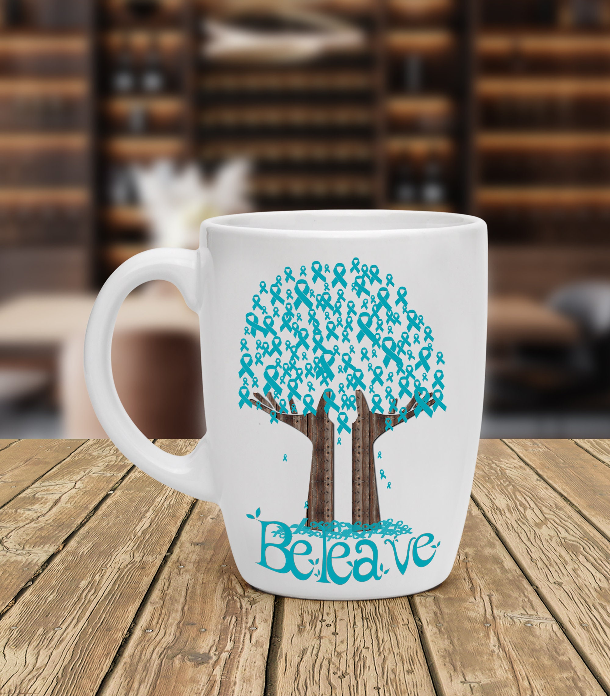 Beleave Awareness Teal Ribbon Tree digital Download - Etsy