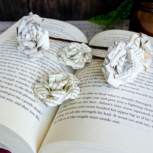 Mini Book Page Roses - Single Roses - Made From Real Books - Handmade ...