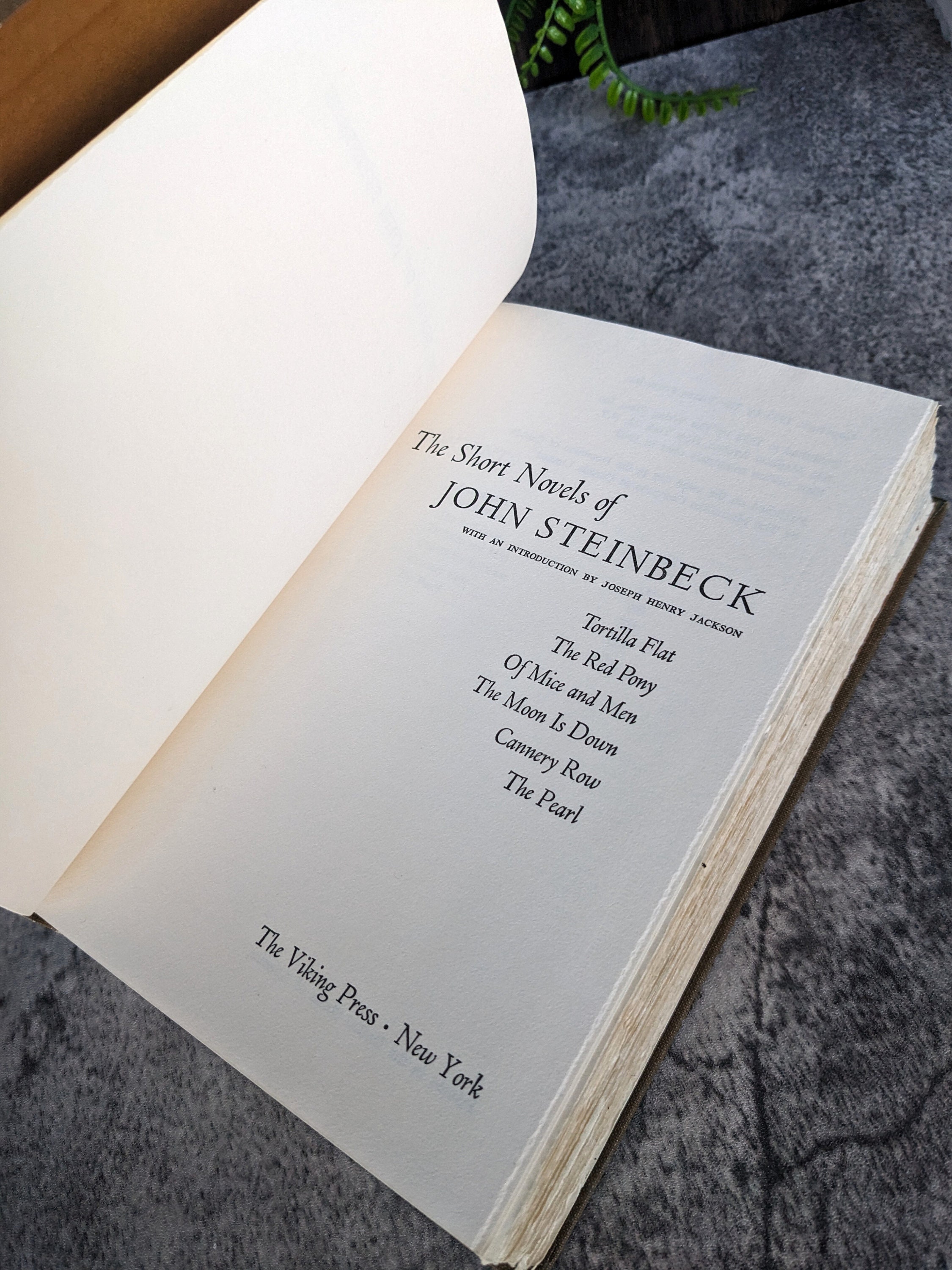 John Steinbeck 2 Volume Set Grapes of Wrath and Short Novels of ...