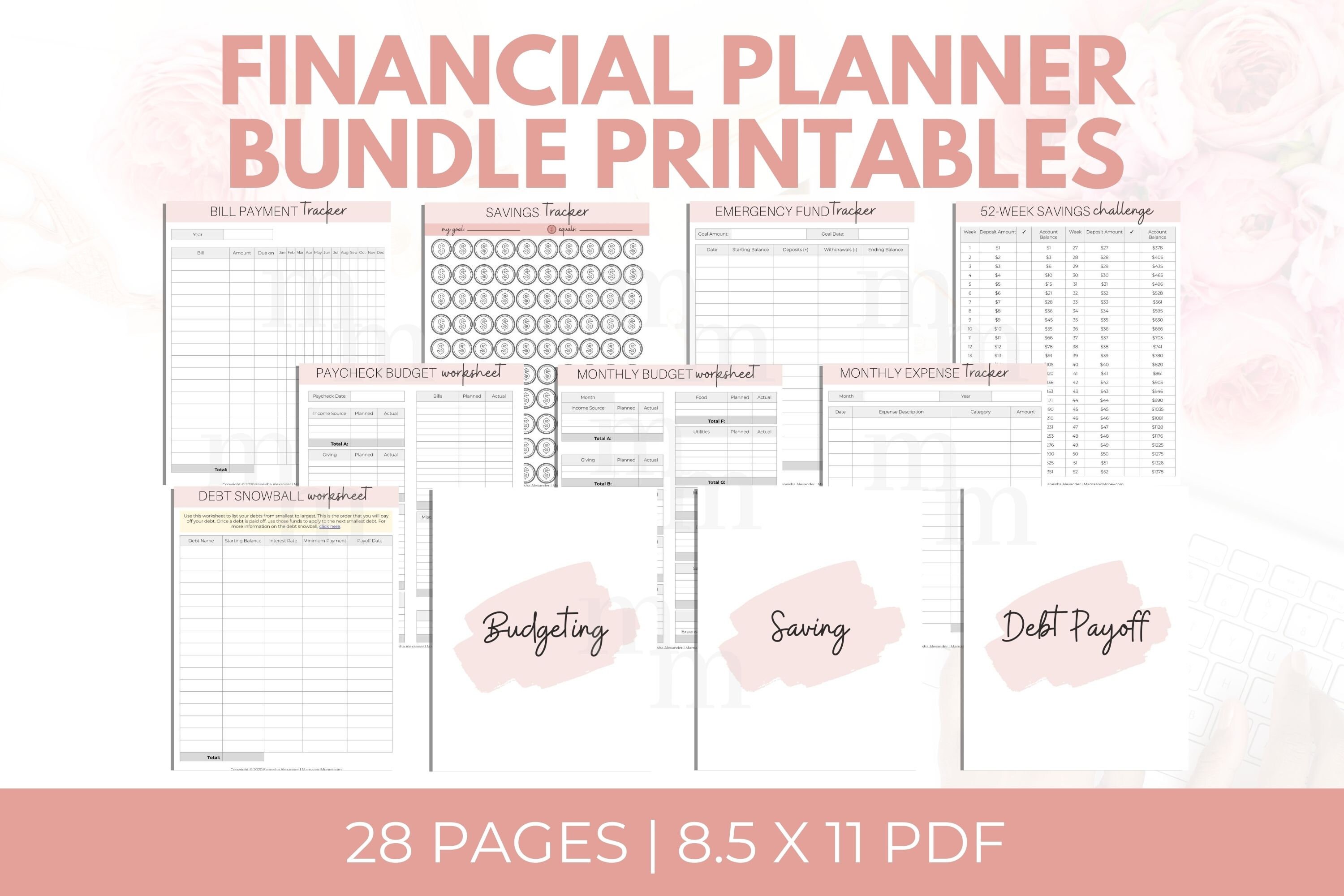 Budget Planner Bundle Printables Financial Planner Printable Bundle ...
