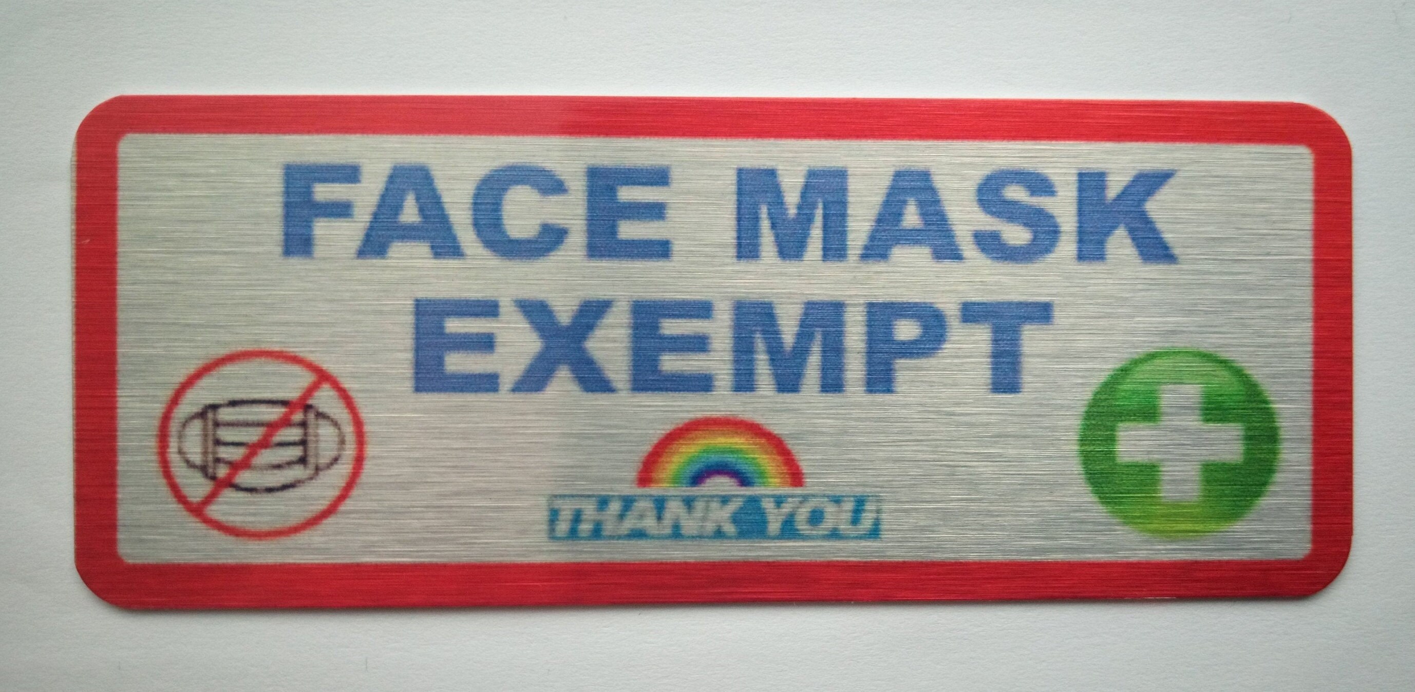 Can't Wear A Mask Badge. Medically Exempt Badge. NHS Pin Badge ...
