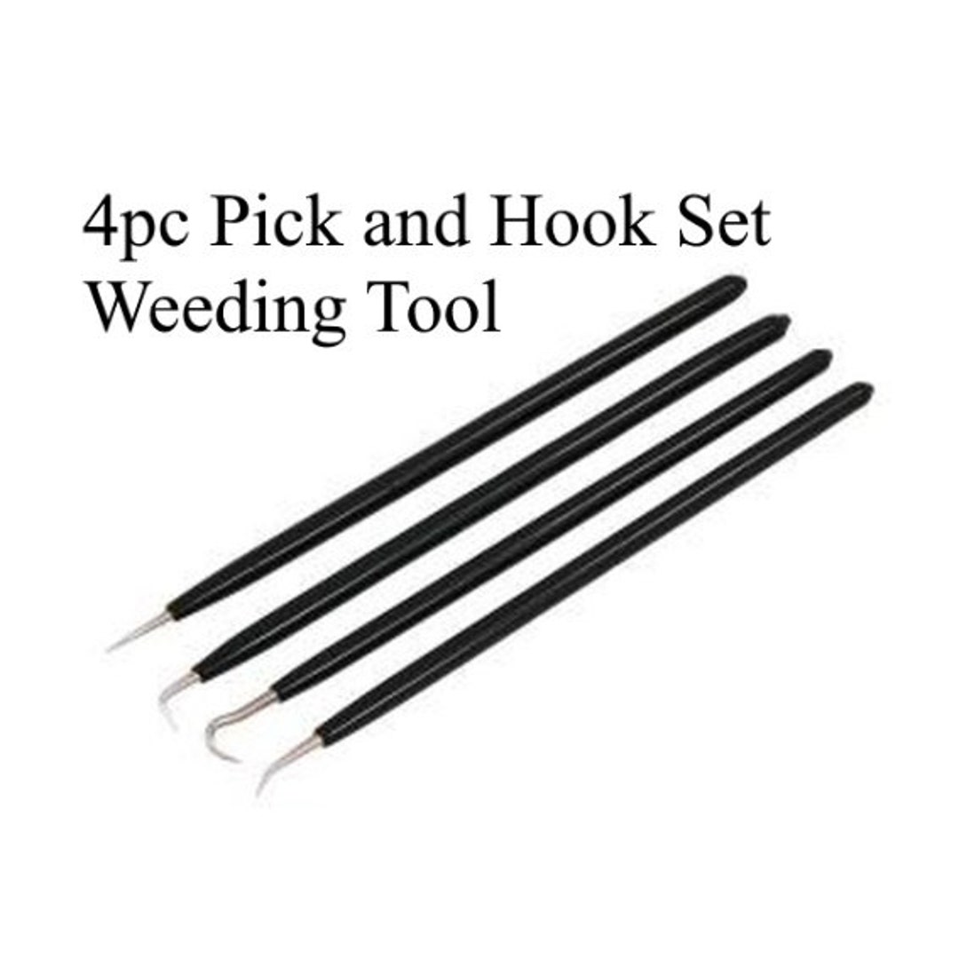 4 Piece Stainless Steel Spring Pick and Hook Set Ideal for Weeding ...