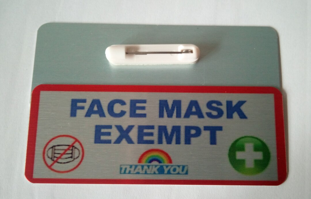 Can't Wear A Mask Badge. Medically Exempt Badge. NHS Pin Badge ...