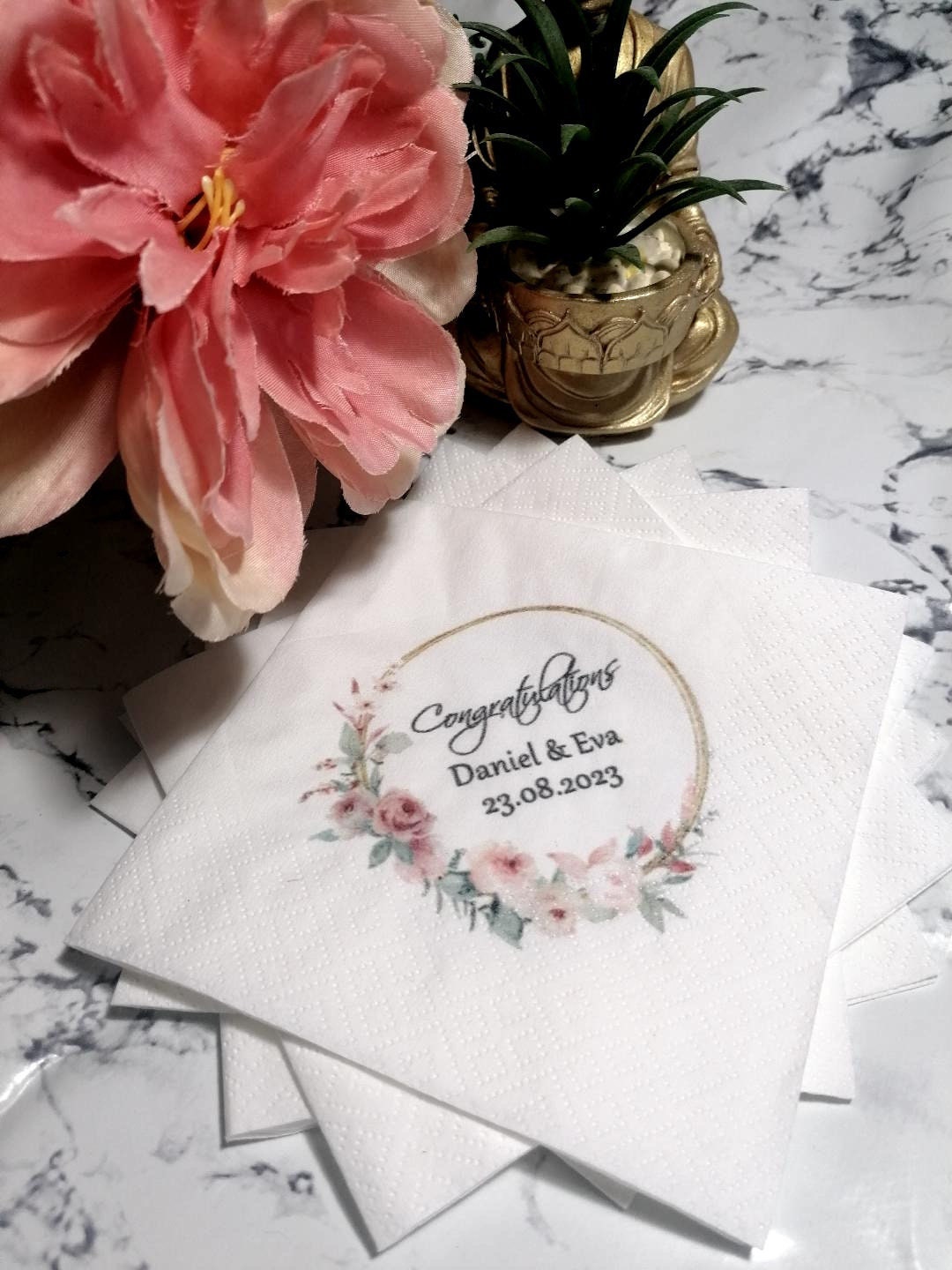 25 Personalised Custom Wedding Napkins Special Occasions Celebration ...