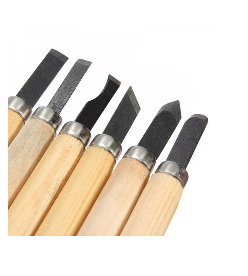6 Piece Wooden Mini Carving Carver Chisel Cutter Kit Set Wood Working ...