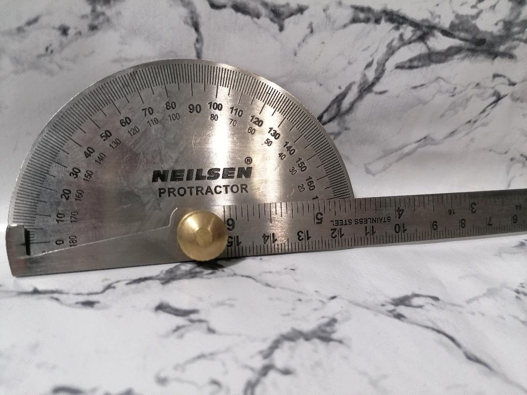 Degree Protractor Stainless Steel Ruler With Dual Imperial Metric ...