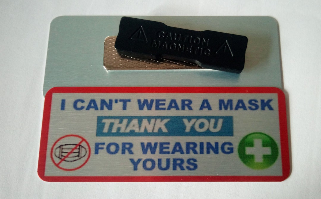 Can't Wear A Mask Badge. Medically Exempt Badge. NHS Pin Badge ...