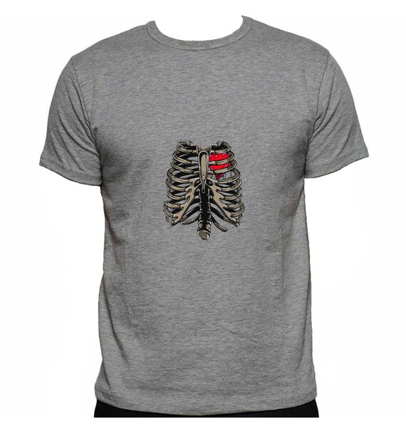 Rib Cage Ribcage Skeleton Heart Happy Halloween Unisex Crew | Etsy