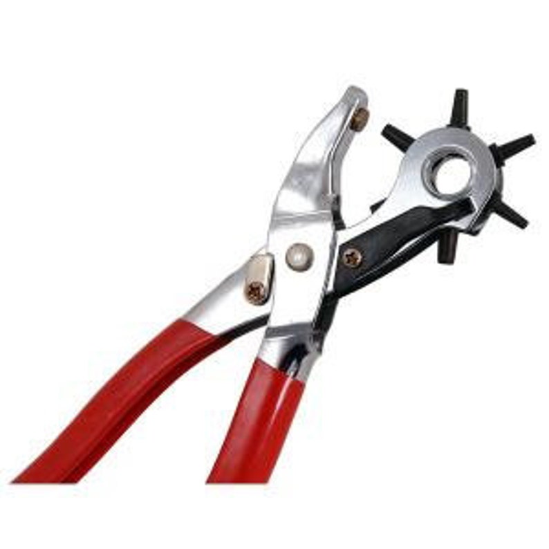 Revolving Leather Punch 9 Inch Pliers Leather Punching Tool Red PVC ...