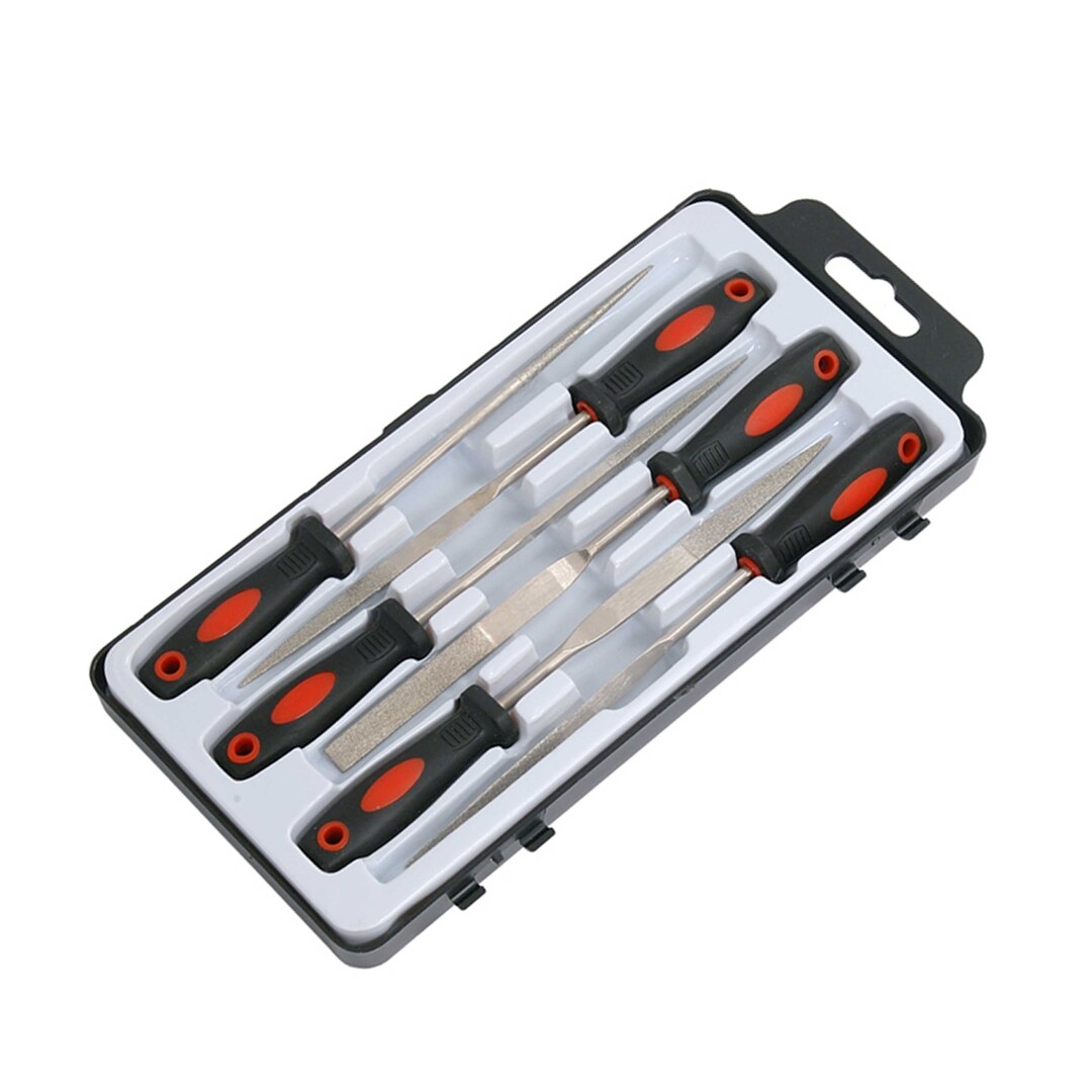 6pc Diamond Needle File Set 175mm Long Chrome Plated Diamond Coated 150 ...