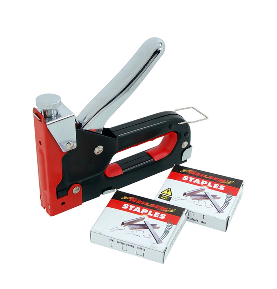 3 in 1 Staple Gun Stapler + 600 Staples for 4 -14mm Staples 10 - 12mm U ...