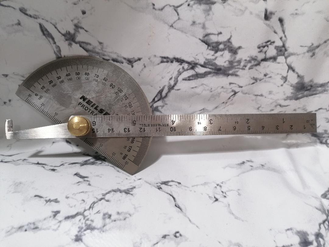 Degree Protractor Stainless Steel Ruler With Dual Imperial Metric ...