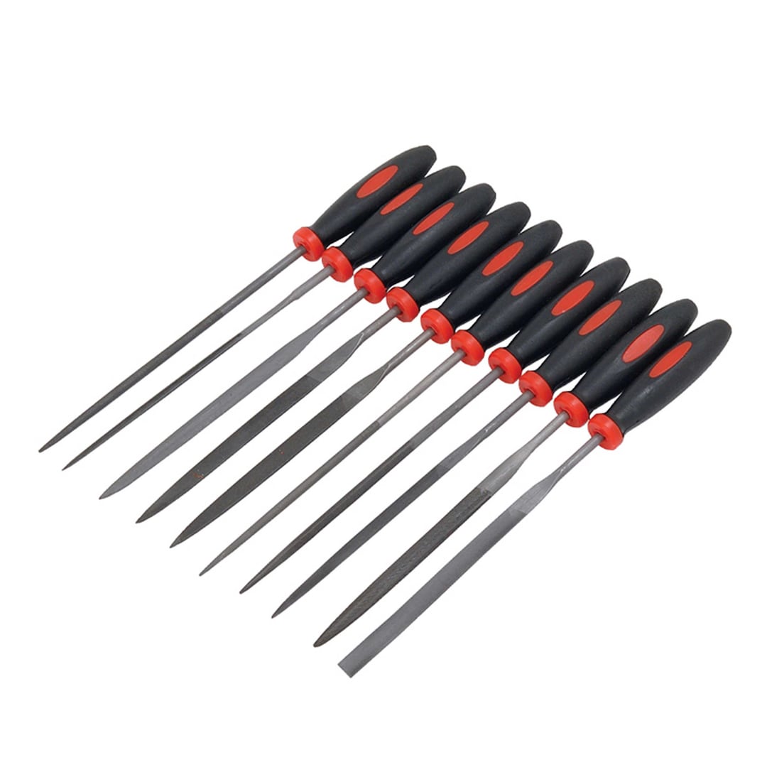 10 Piece Needle File Set Flat Parallel Flat Tapered Half Round Square ...