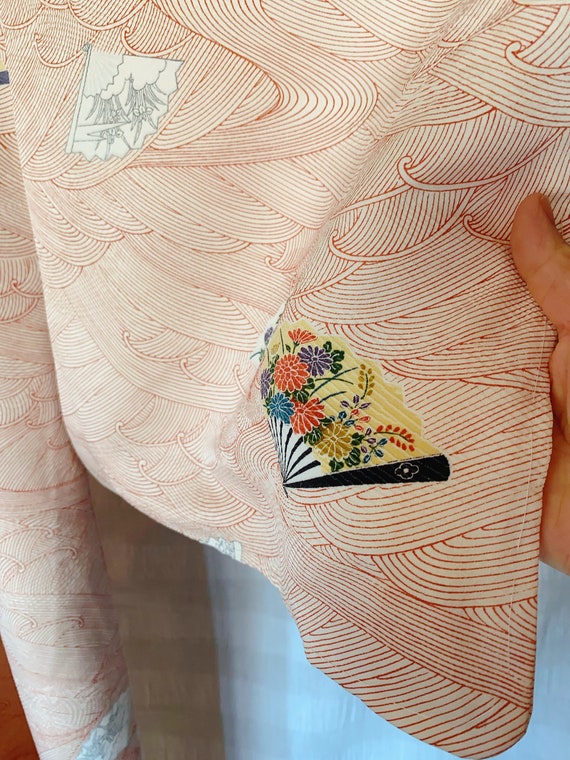 Authentic Kimono, Decorated Robe, White Fan, Stunnin… - Gem