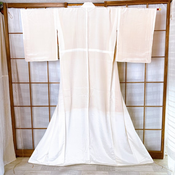 Authentic Kimono, Plain White, Japanese early Showa 1… - Gem