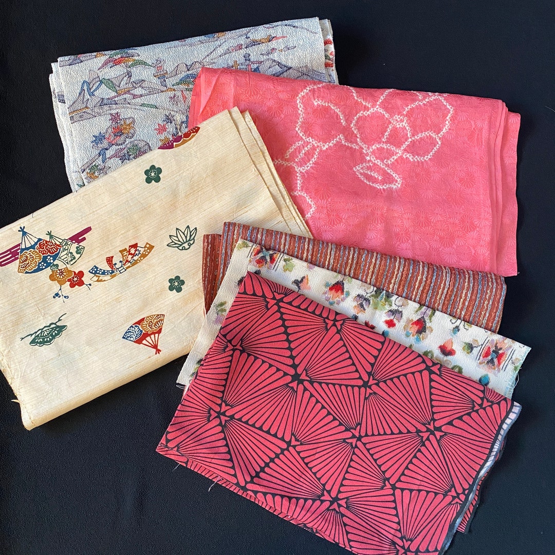 Japanese Fabric, Kimono Garment, Craft Supply, Chirimen, Sewing ...