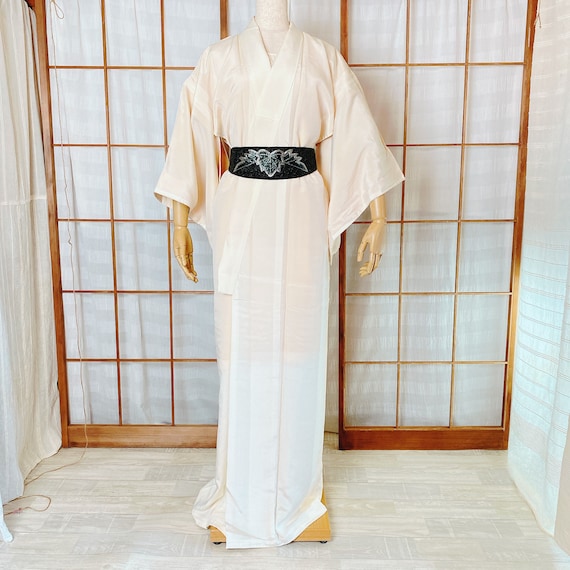 Authentic Kimono, Plain White, Japanese early Showa 1… - Gem
