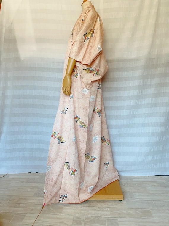 Authentic Kimono, Decorated Robe, White Fan, Stunnin… - Gem